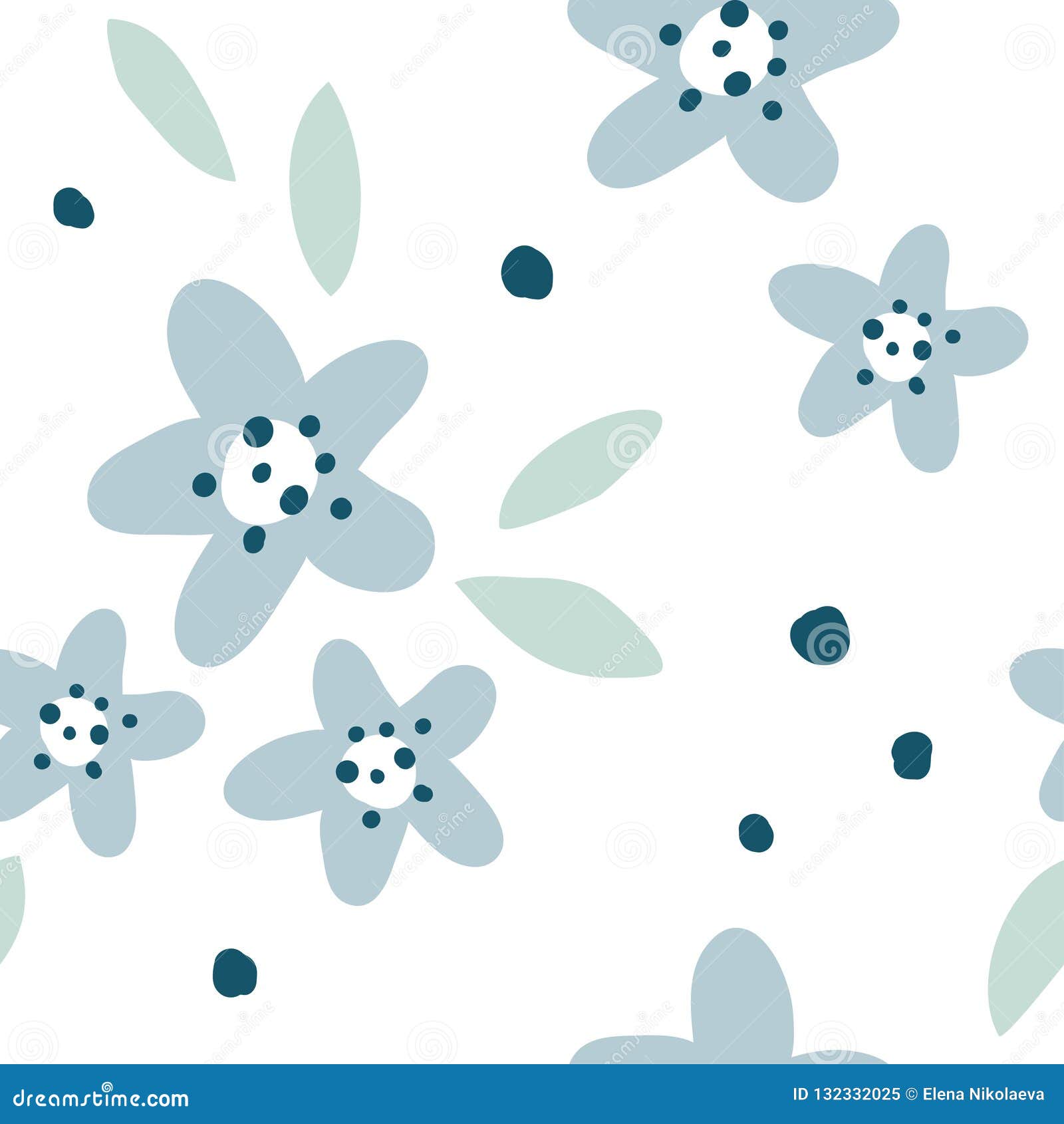 Flower Simple Minimalistic Seamless Pattern Stock Vector - Illustration ...