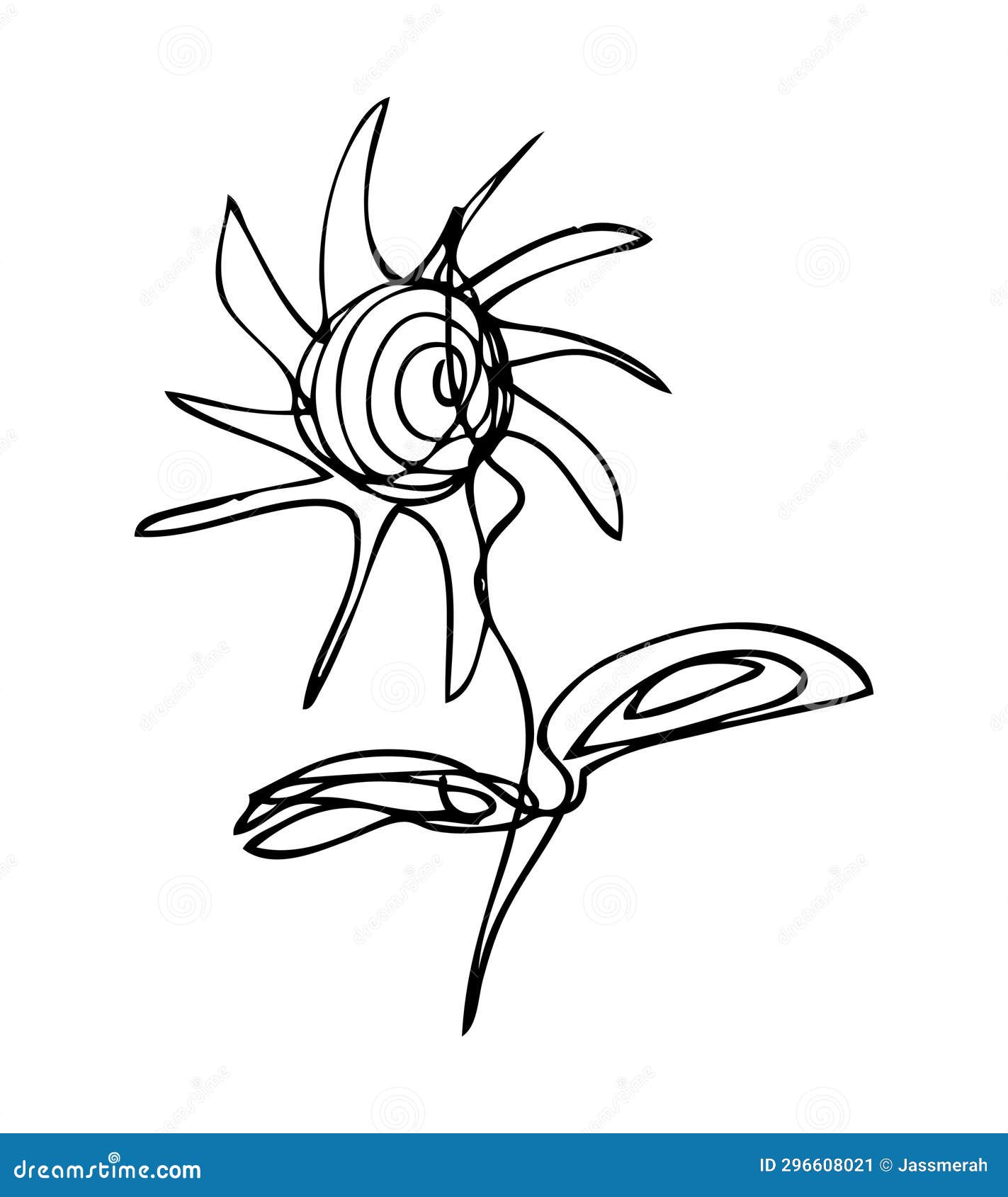 Simple Flower, Continuous Line Art Sketch Vector Stock Image ...