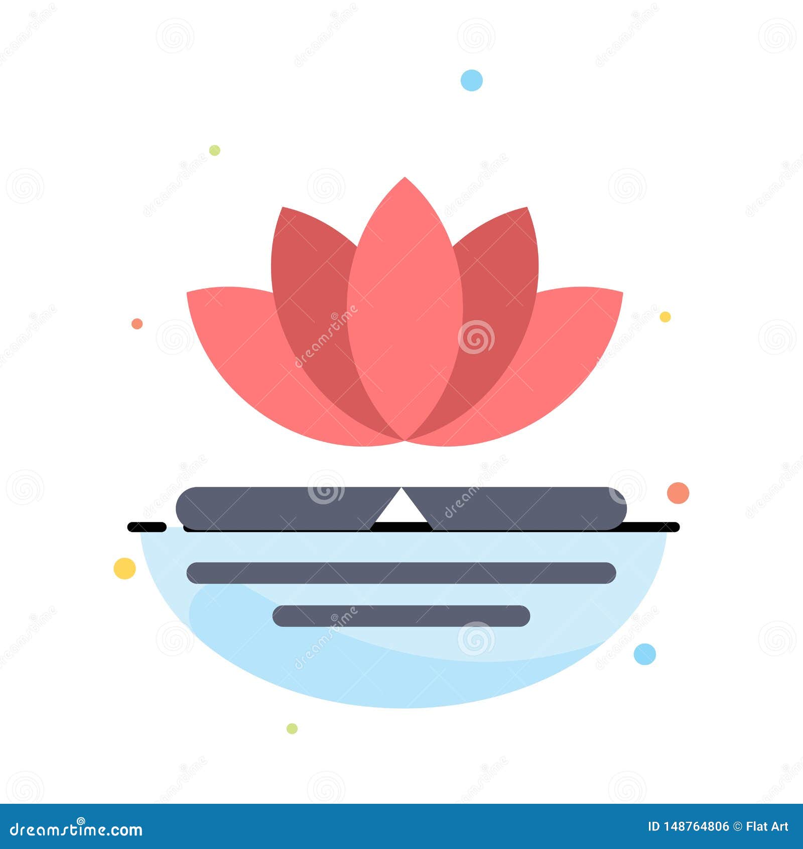 Flower, Spa, Massage, Chinese Abstract Flat Color Icon Template Stock ...