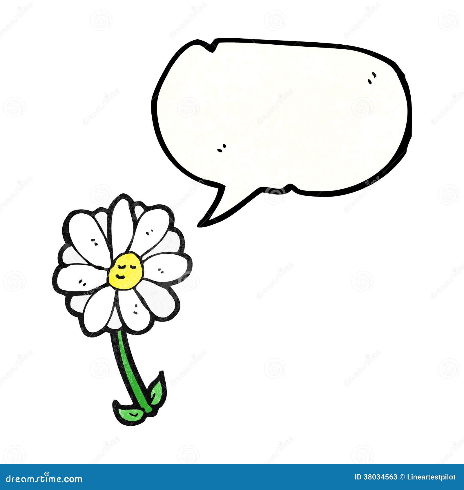 Flower with Speech Bubble Cartoon Stock Vector - Illustration of ...
