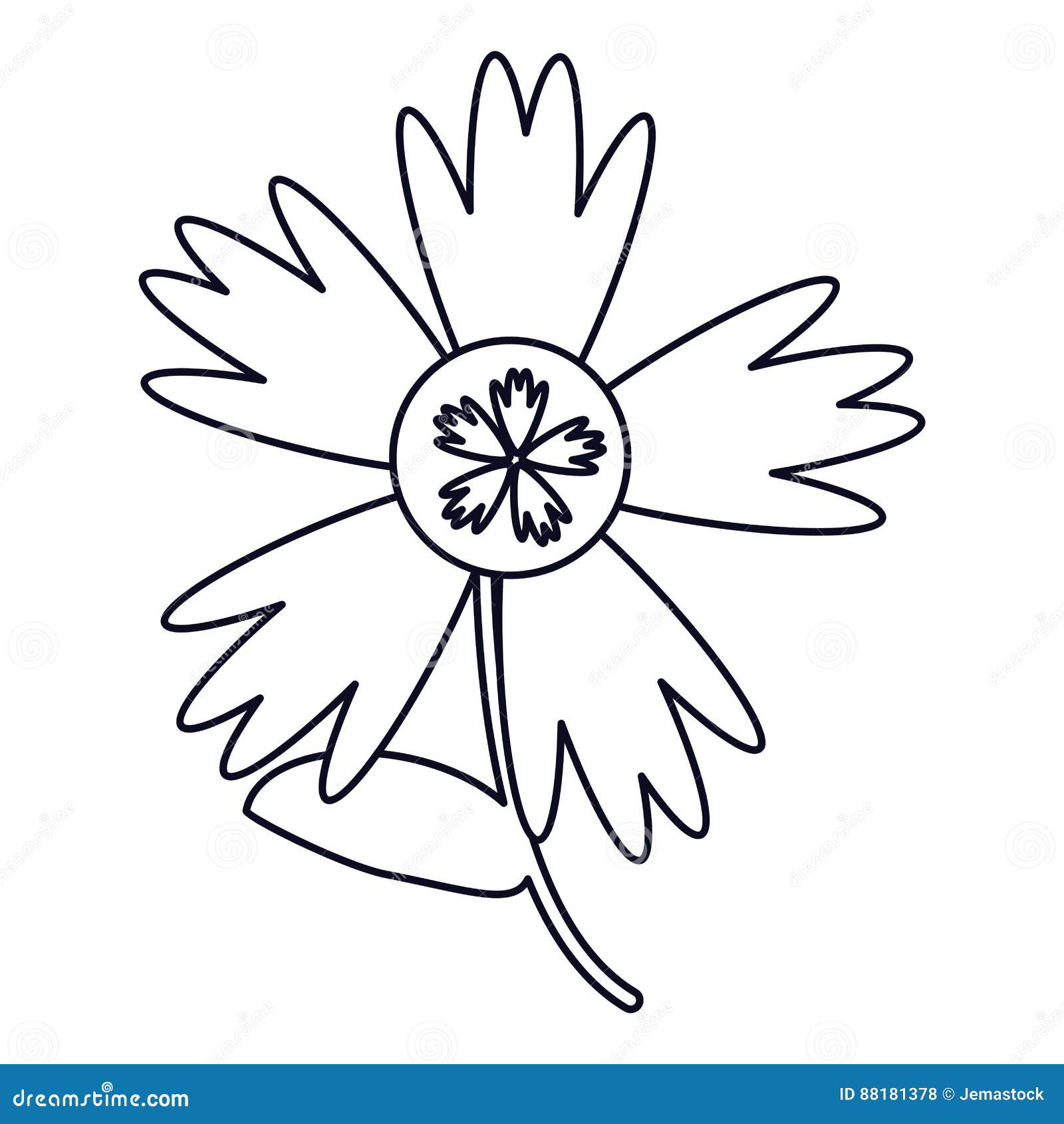 Flower Spring Decoration Outline Stock Illustration - Illustration of ...