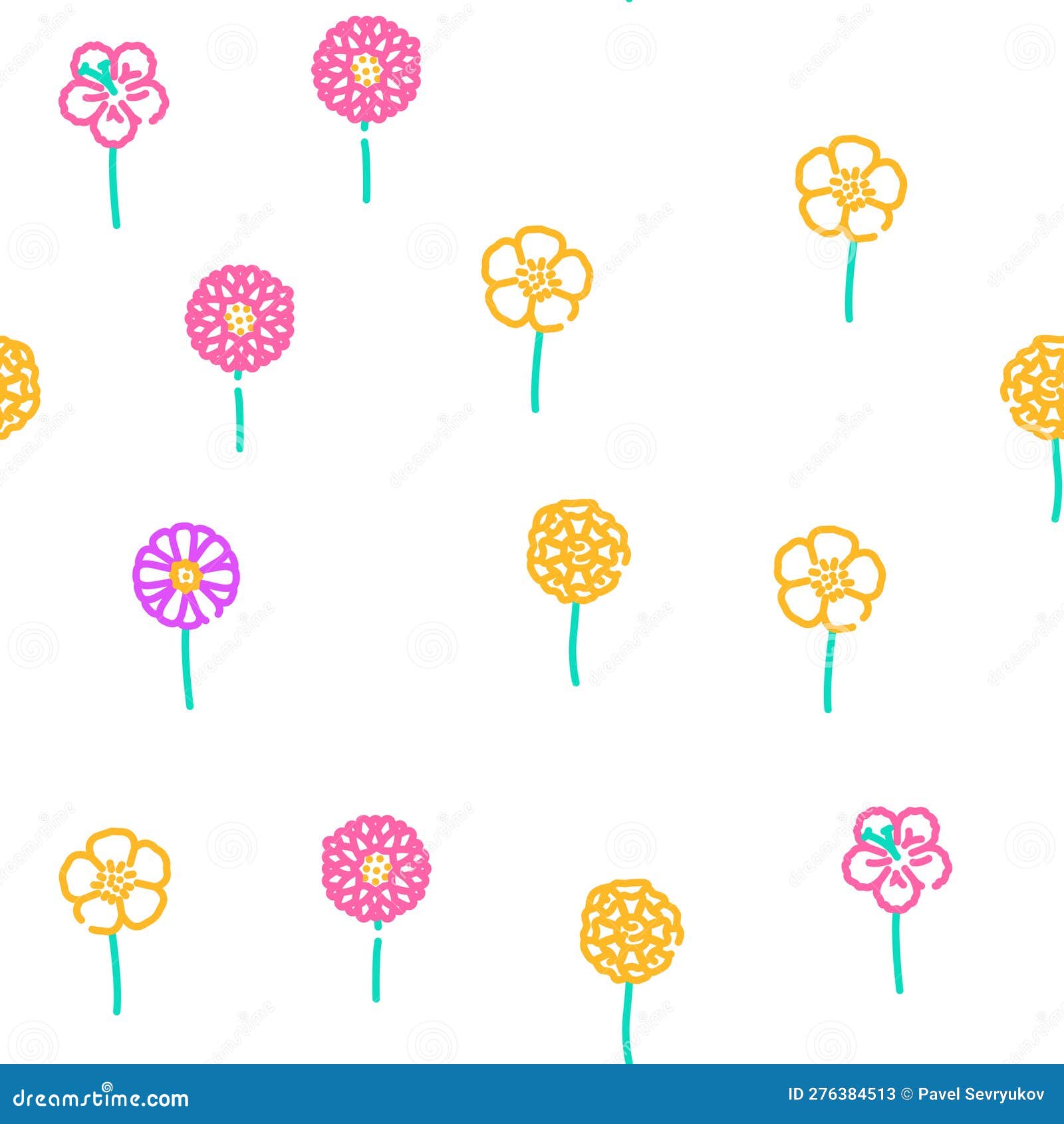 Flower Spring Floral Nature Vector Seamless Pattern Stock Vector ...