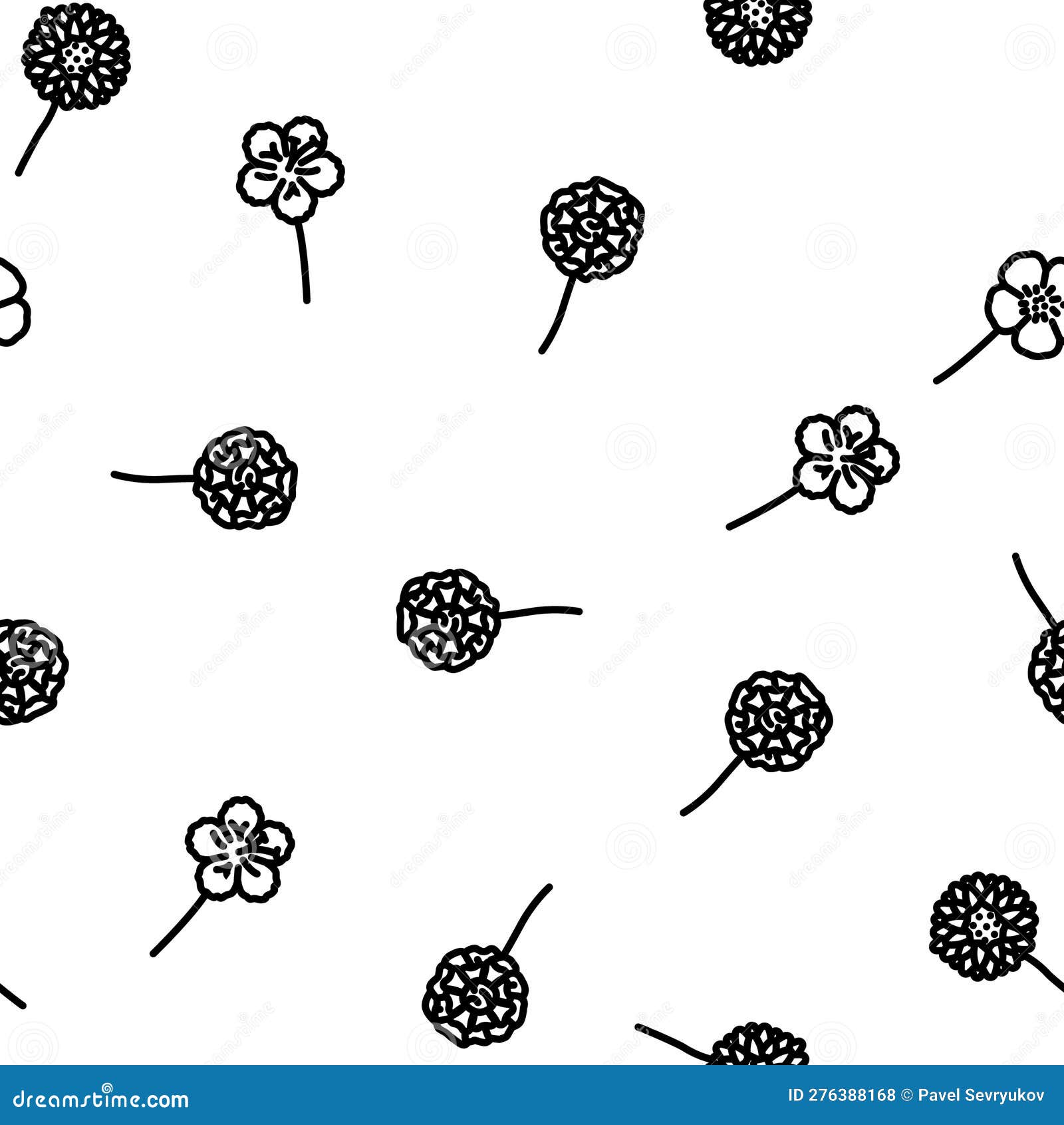 Flower Spring Floral Nature Vector Seamless Pattern Stock Vector ...
