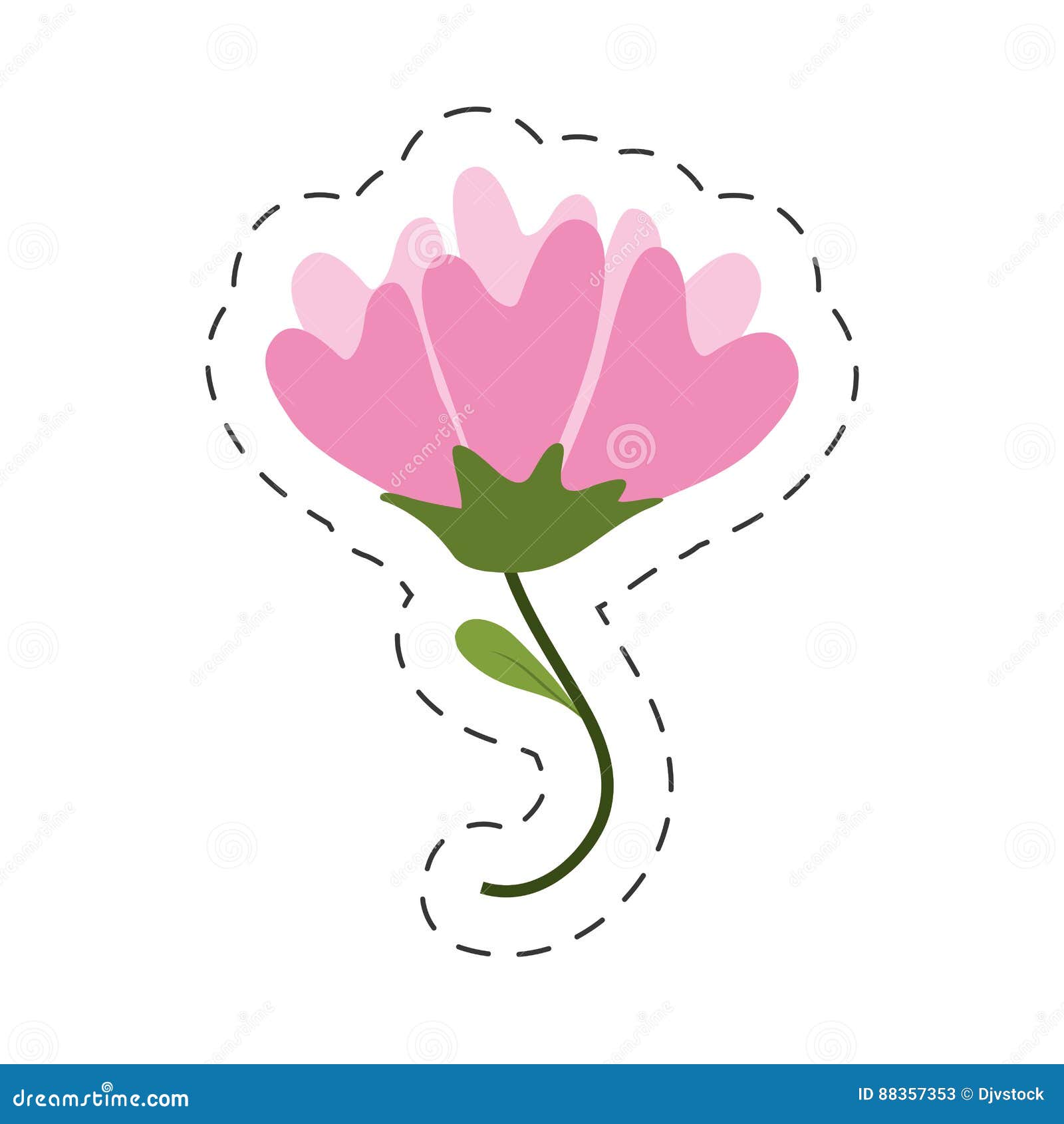 Flower Spring Flourishes Delicate Cut Line Stock Illustration ...