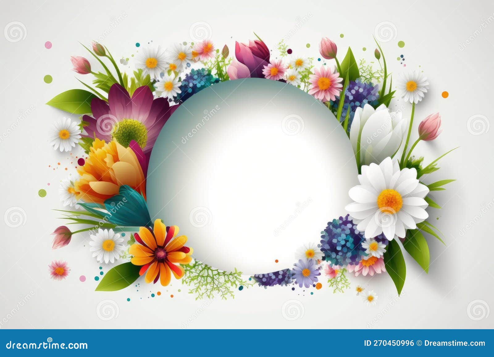 Flower Spring Modern Frame Copy Space Banner Design Stock Illustration ...