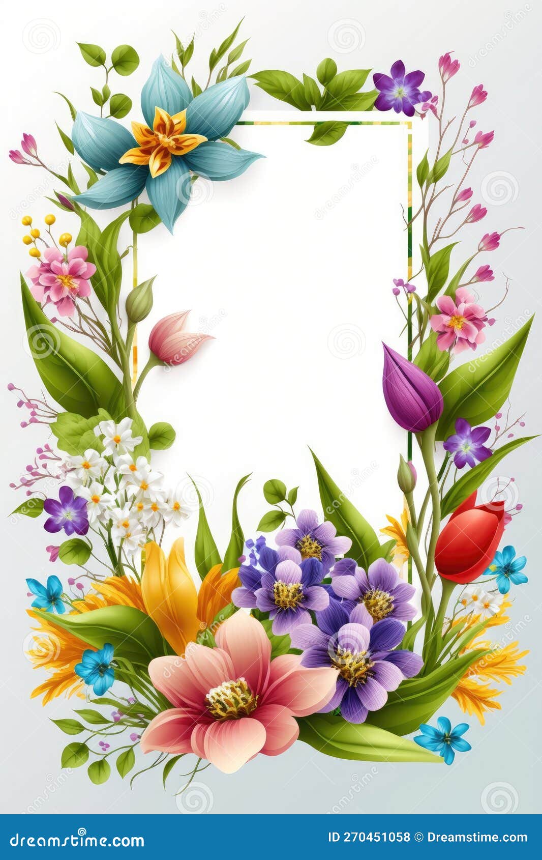 Flower Spring Modern Frame Copy Space Banner Design Stock Illustration ...