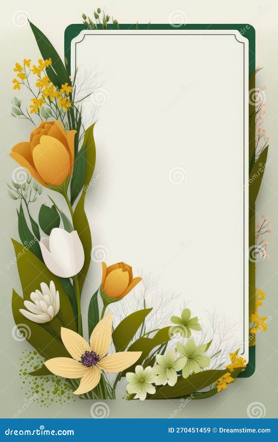 Flower Spring Modern Frame Copy Space Banner Design Stock Illustration ...