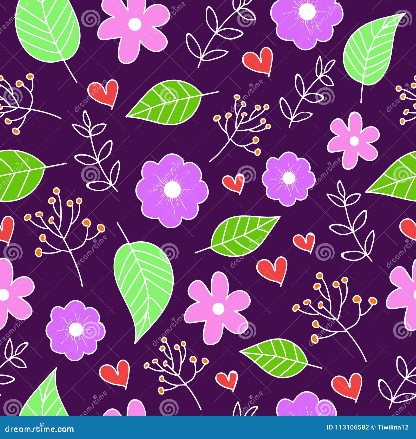 Flower Spring Seamless Purple Pattern for Tiles Wallpaper and Textile ...