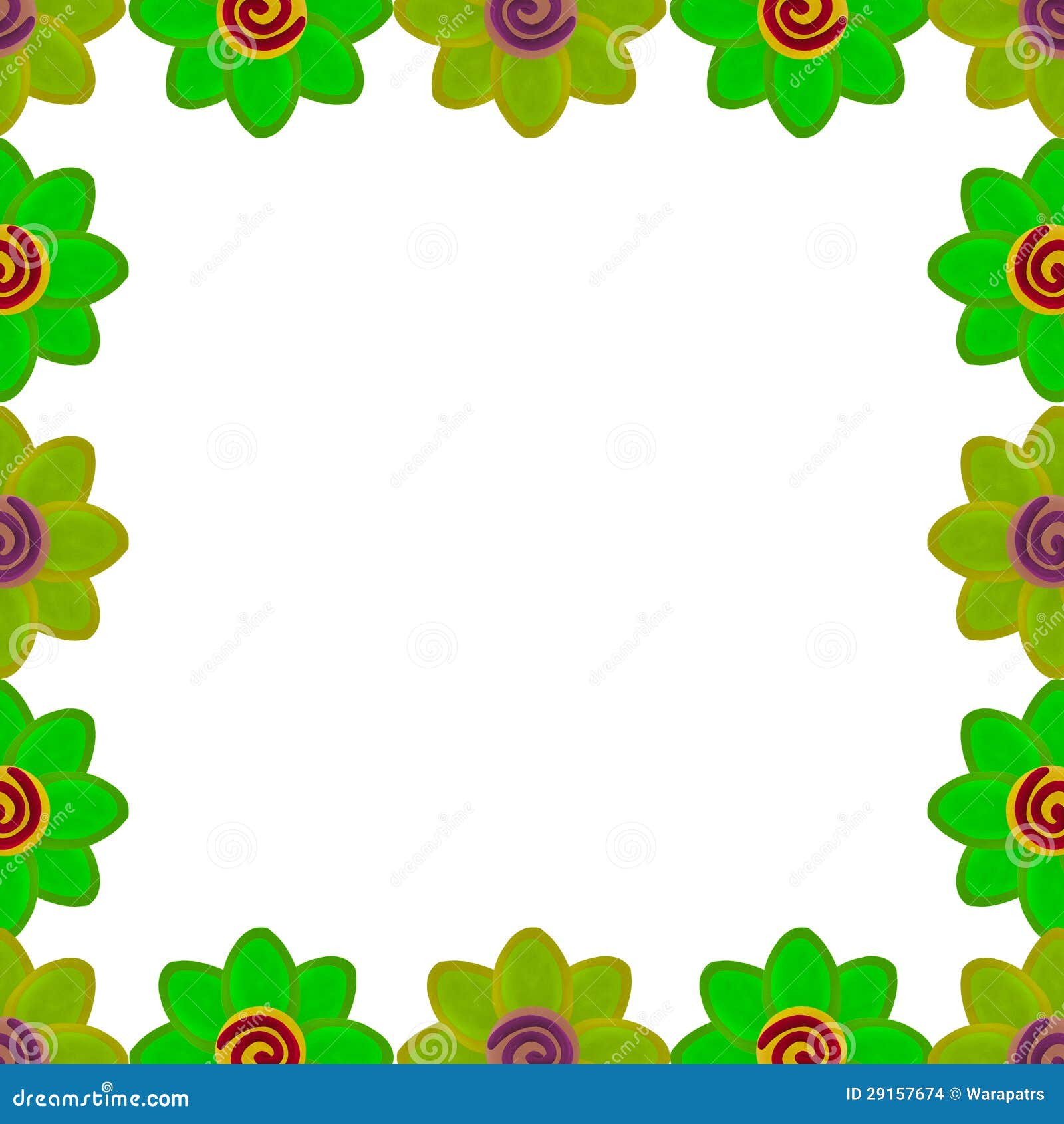 Flower Square Made from Clay Green Stock Illustration - Illustration of ...