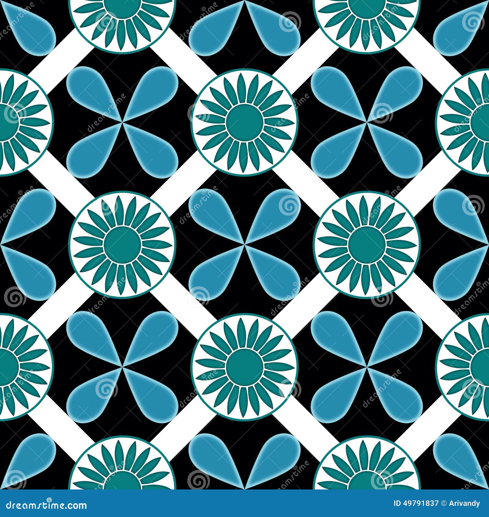 Flower Square Pattern Seamless Background Stock Illustration ...