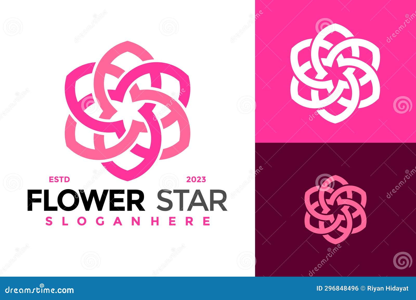 Flower Star Logo Design Vector Symbol Icon Illustration Stock Vector ...