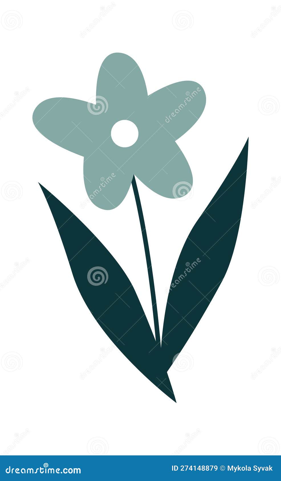 Flower on Stem stock vector. Illustration of branch - 274148879