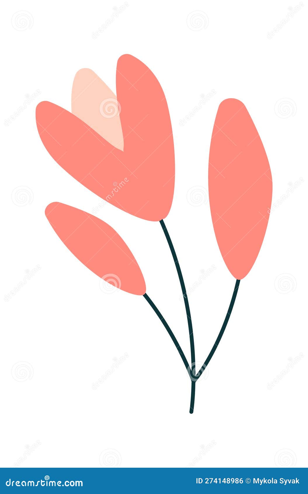 Flower on Stem stock vector. Illustration of leaf, botany - 274148986
