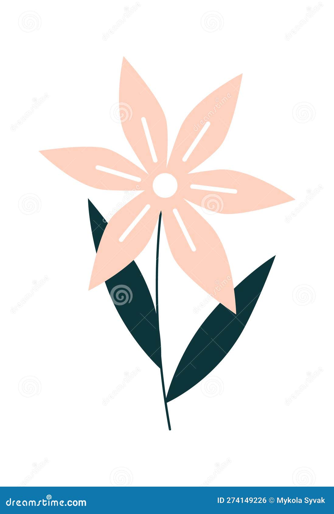 Flower on Stem stock vector. Illustration of plant, collection - 274149226
