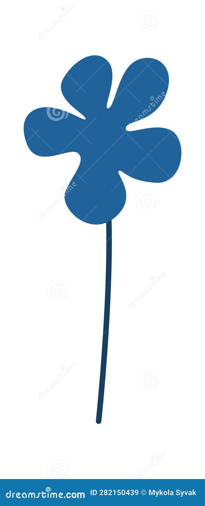 Flower on Stem stock vector. Illustration of botanical - 282150439