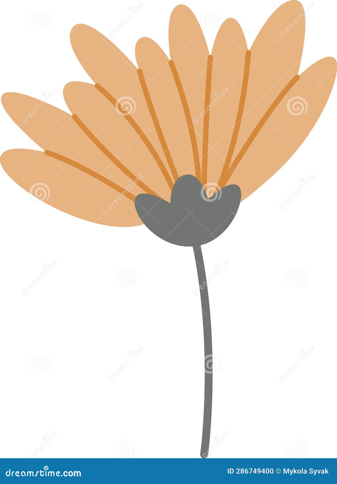 Flower on Stem stock vector. Illustration of collection - 286749400