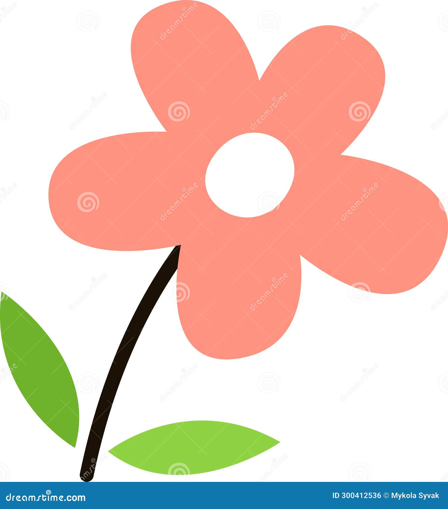 Flower on Stem stock vector. Illustration of plant, isolated - 300412536