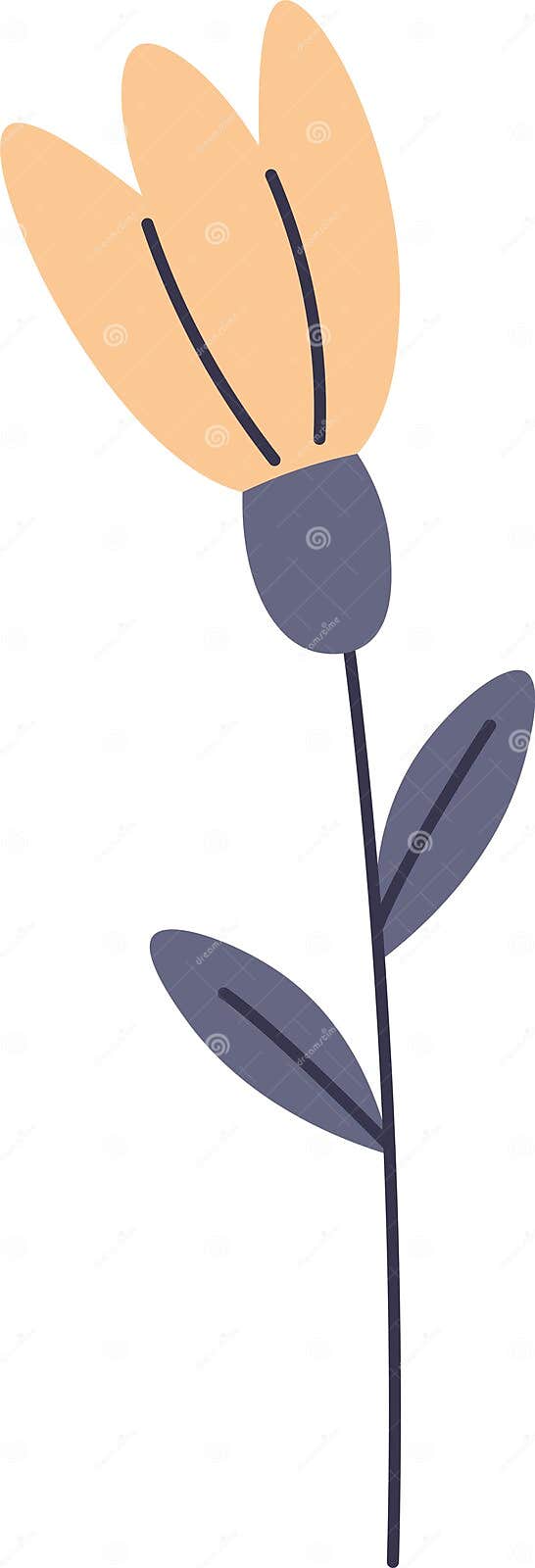 Flower on Stem stock vector. Illustration of leaf, nature - 301005216