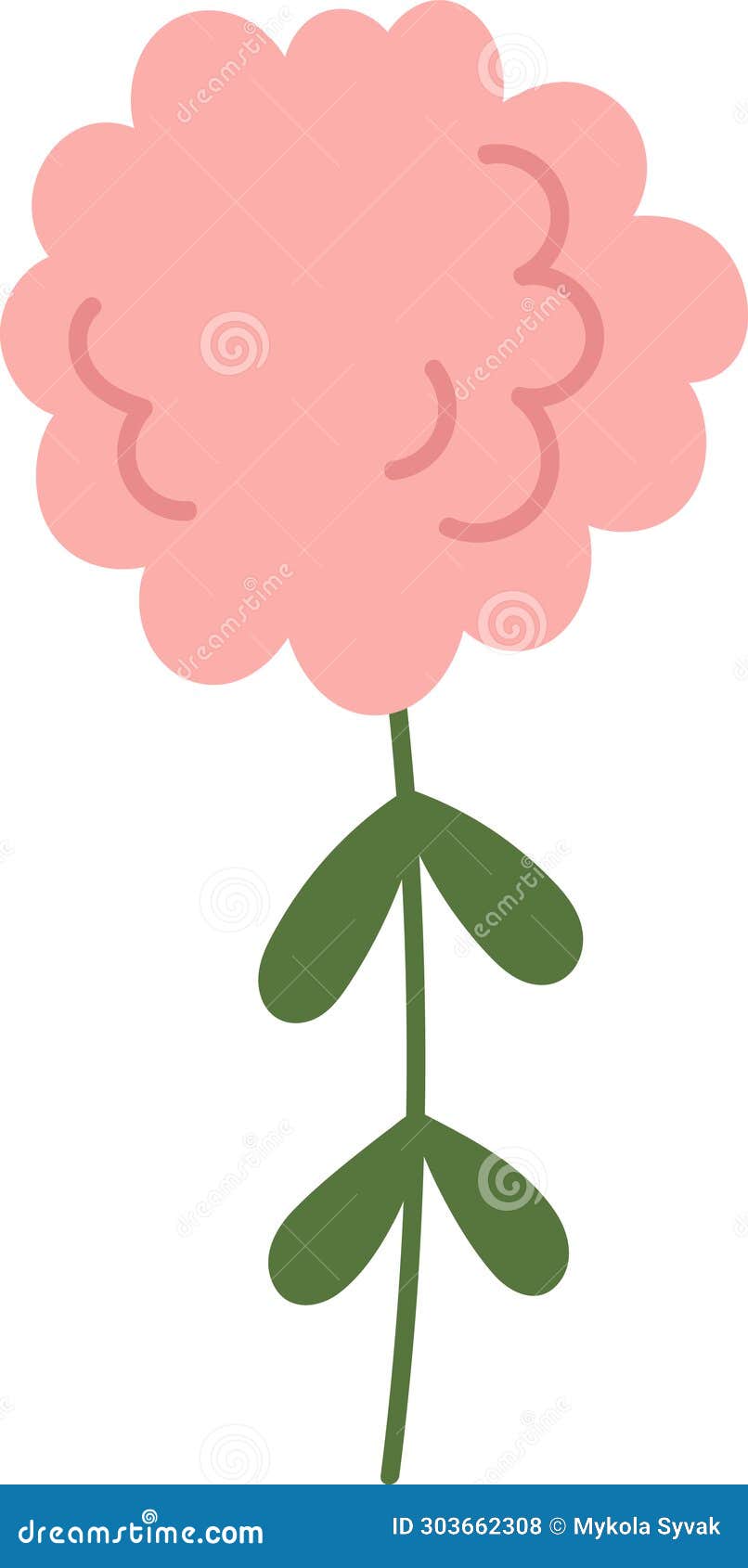 Flower on Stem stock vector. Illustration of bloom, garden - 303662308