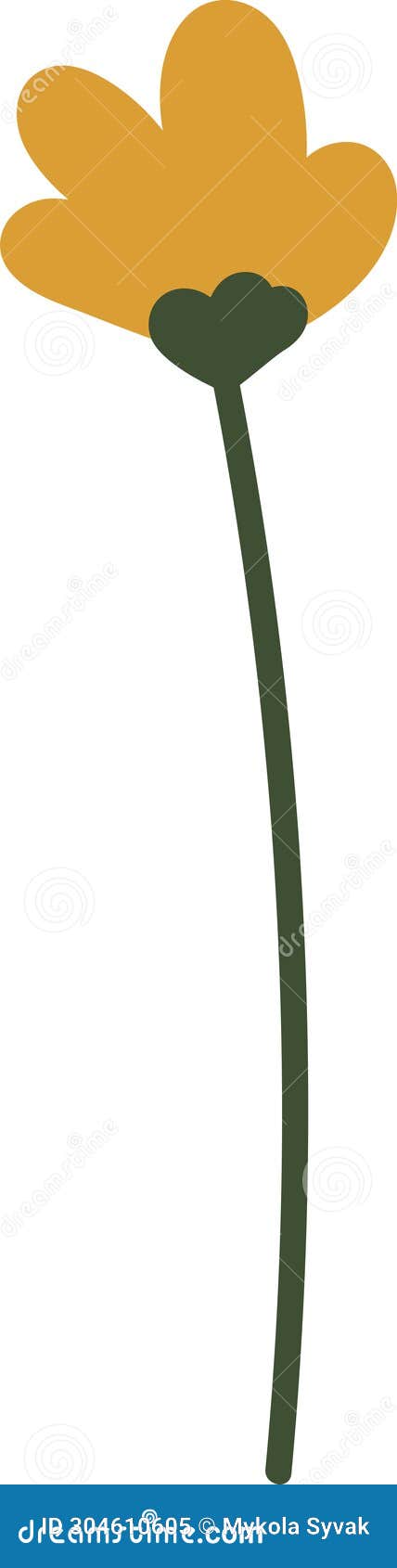 Flower on Stem stock illustration. Illustration of bloom - 304610605