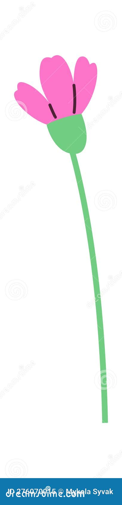 Flower on Stem stock vector. Illustration of beautiful - 276070015