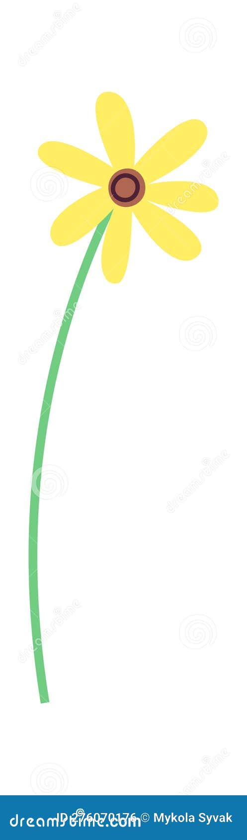Flower on Stem stock vector. Illustration of branch - 276070176