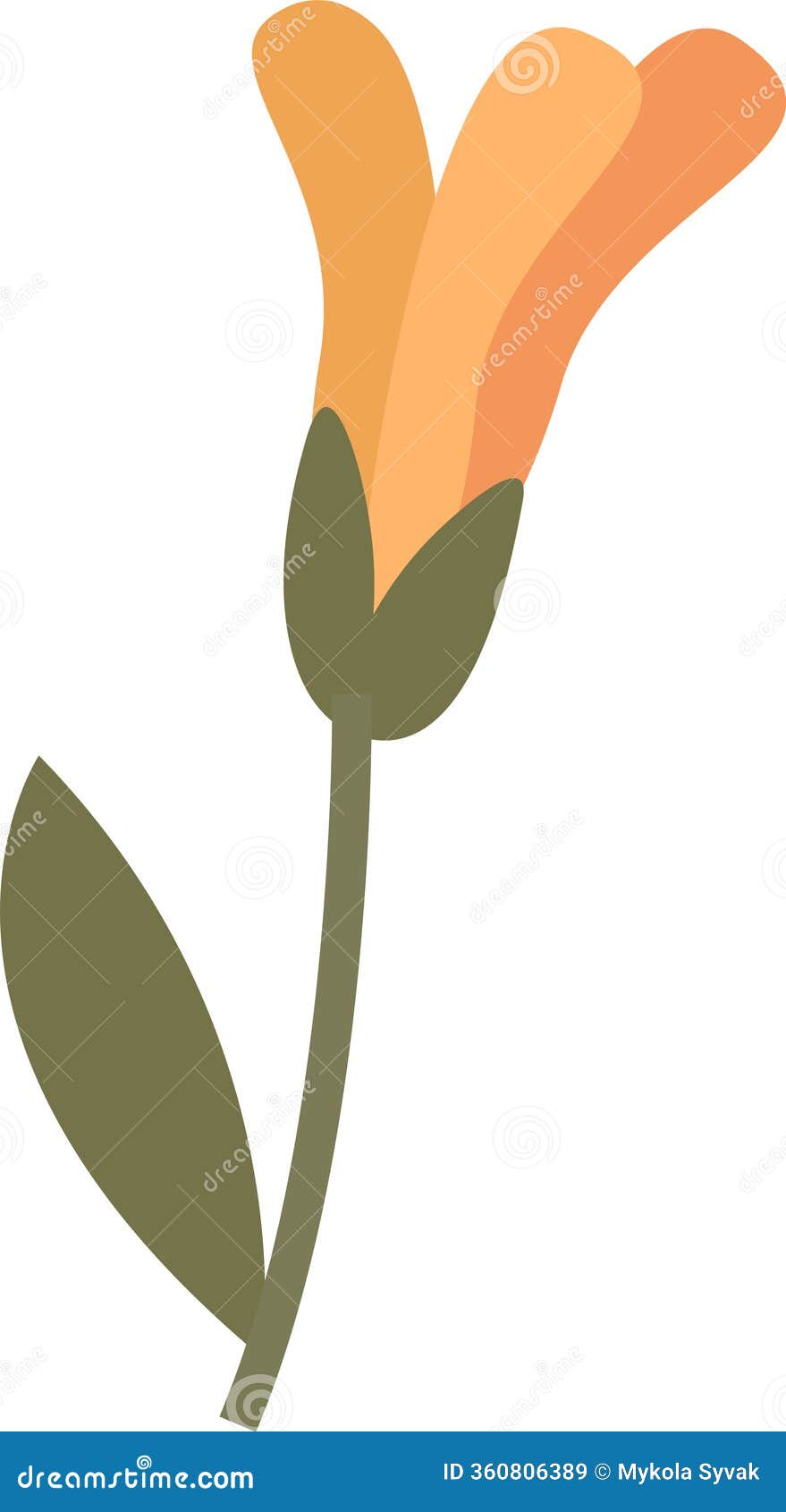 Flower on Stem stock vector. Illustration of background - 360806389