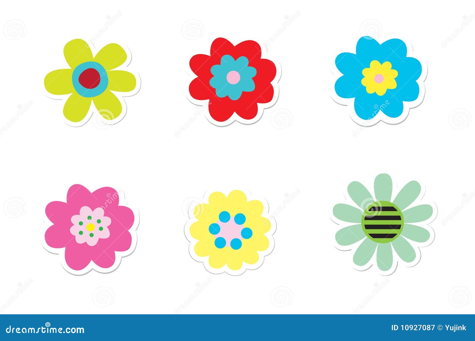 Flower Stickers stock vector. Illustration of botany - 10927087
