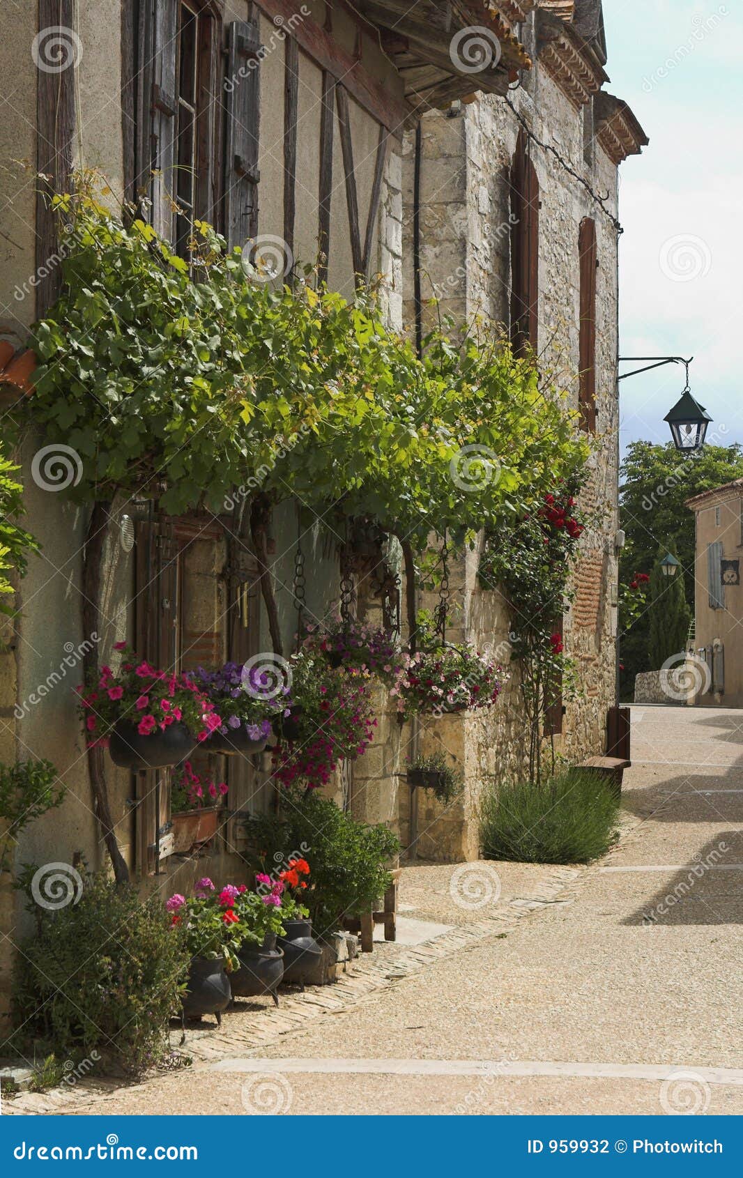 Flower street stock photo. Image of seaside, rooftops, french - 959932