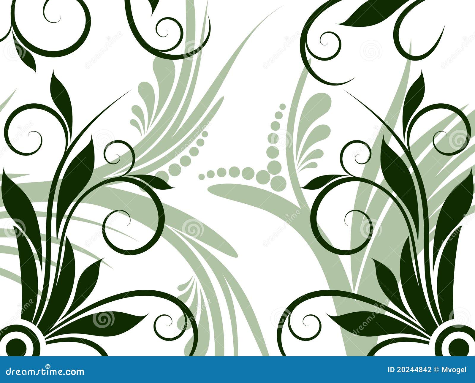 Flower and Swirl Design Background Stock Illustration - Illustration of ...