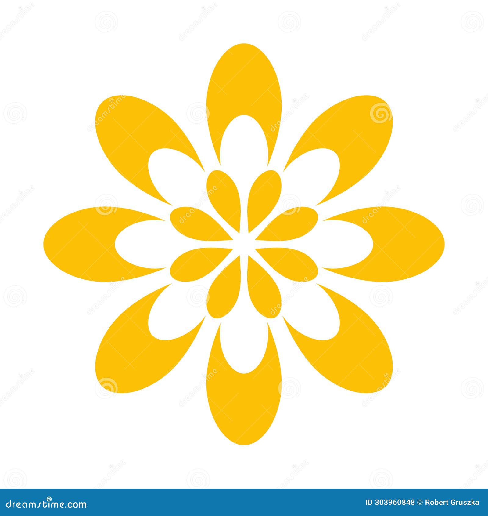 Flower symbol icon stock vector. Illustration of icon - 303960848