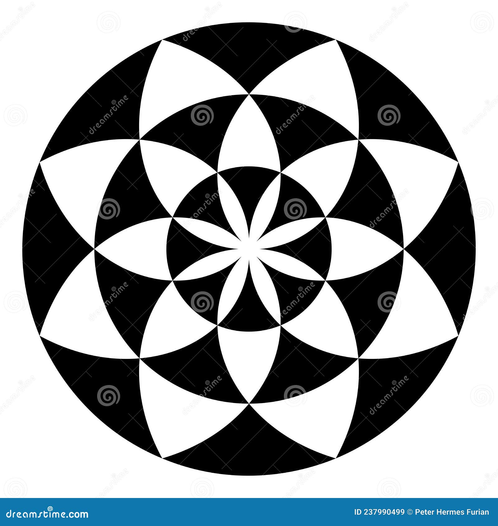 Flower Symbol, Derived from Triangle Shaped Pattern Stock Vector ...