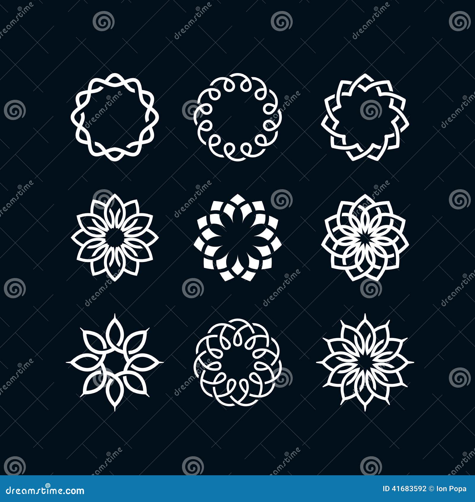 Flower symbols stock vector. Illustration of design, natural - 41683592