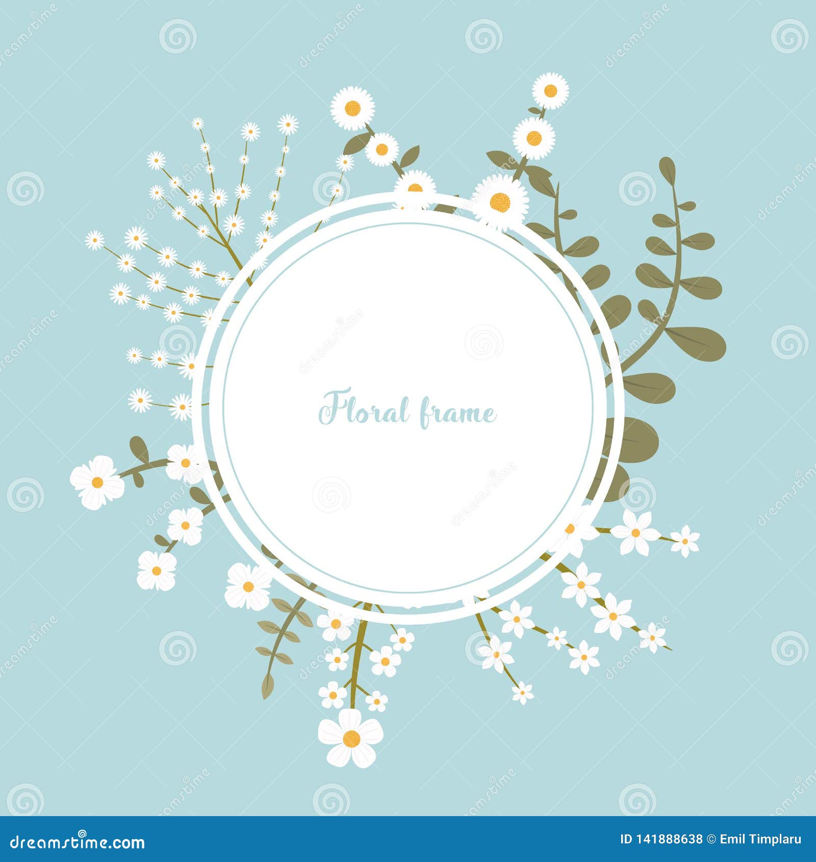 Elegant Design Illustration of Floral Frame Template with Text Inside ...