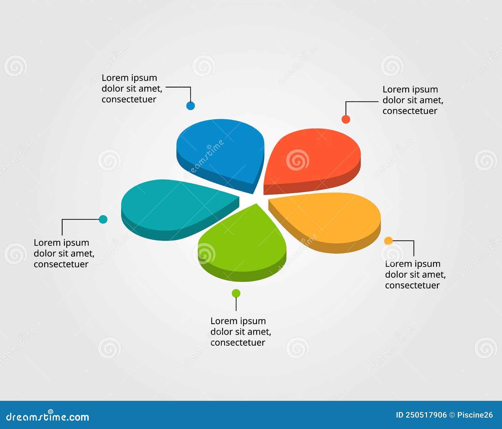 Flower Template for Infographic for Presentation for 5 Element Stock ...