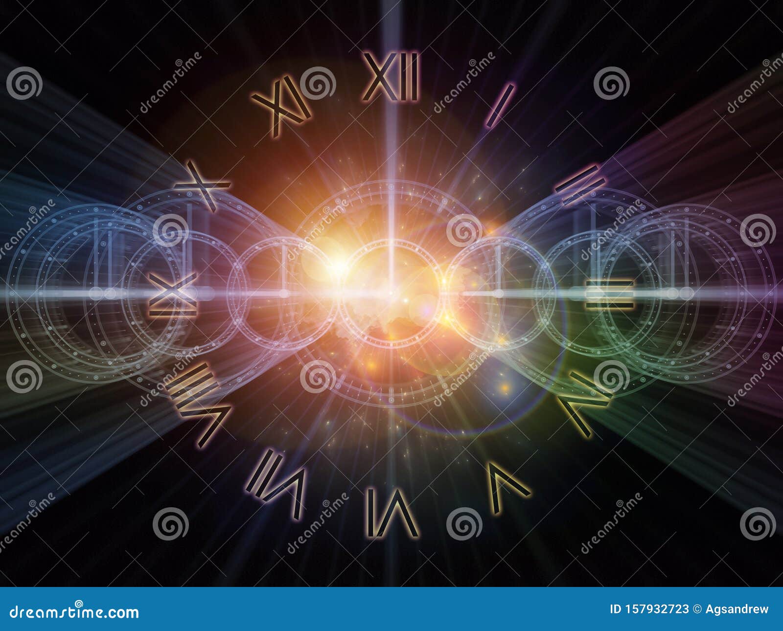 The Flower of Temporal Realm Stock Illustration - Illustration of hands ...