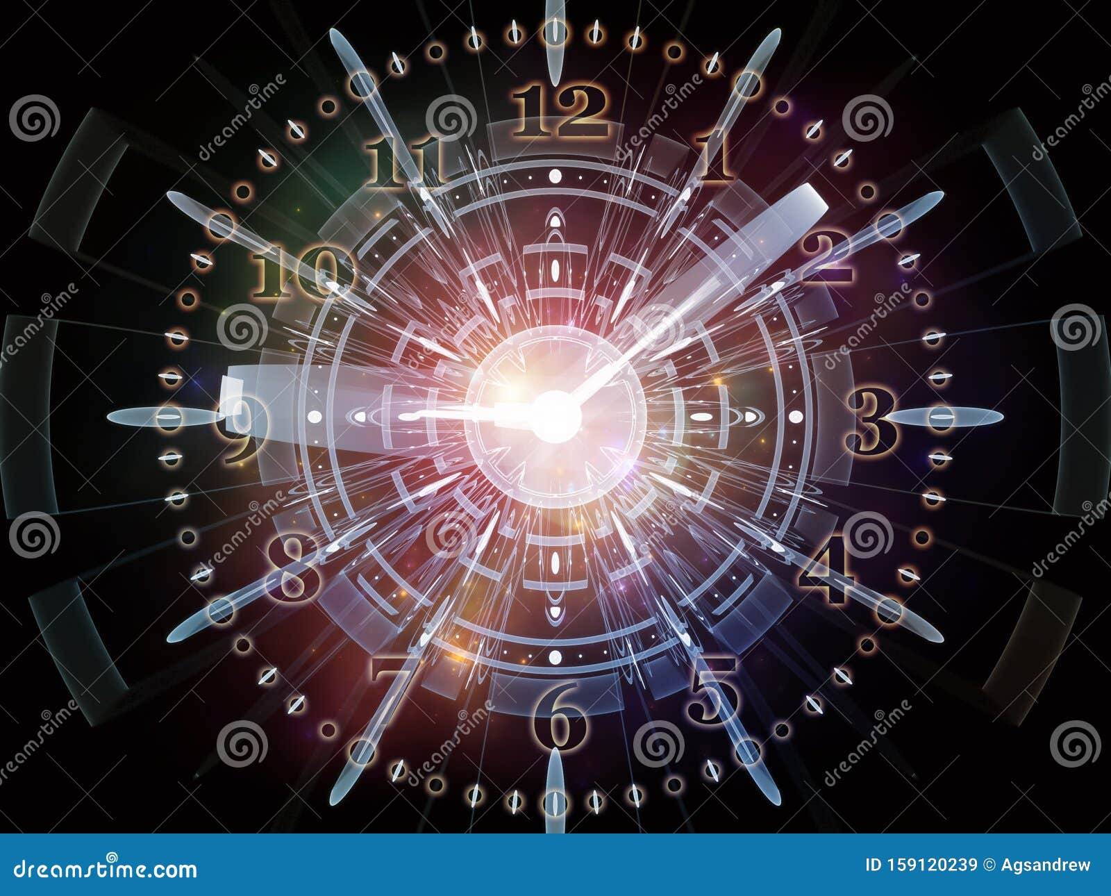 The Flower of Temporal Realm Stock Illustration - Illustration of hour ...