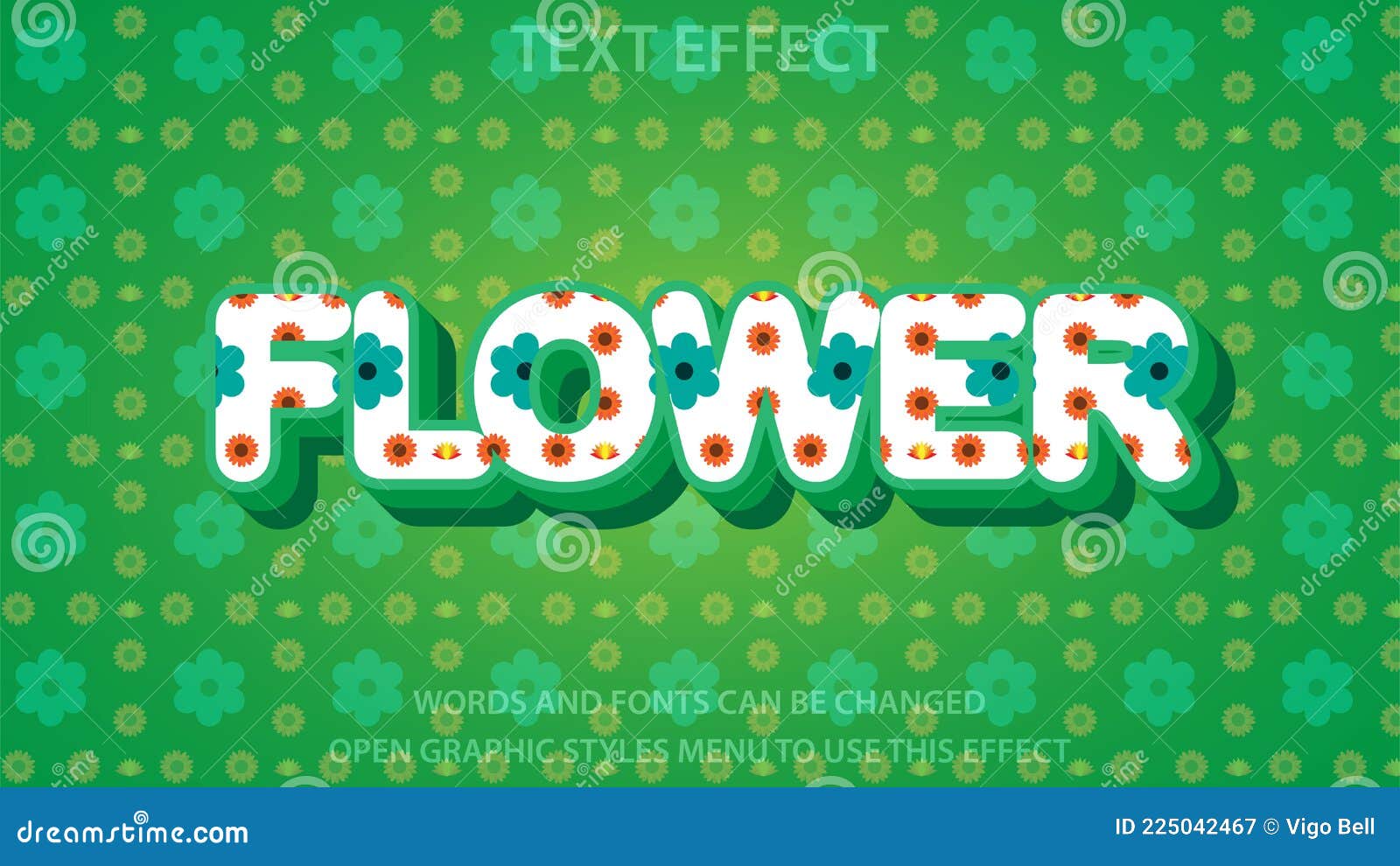 Flower Text Effect Template. Editable Stock Vector - Illustration of ...