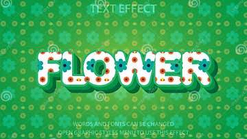 Flower Text Effect Template. Editable Stock Vector - Illustration of ...