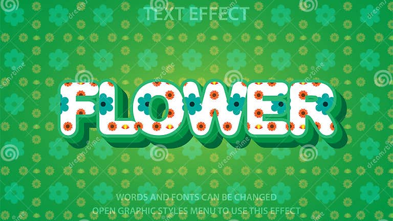 Flower Text Effect Template. Editable Stock Vector - Illustration of ...