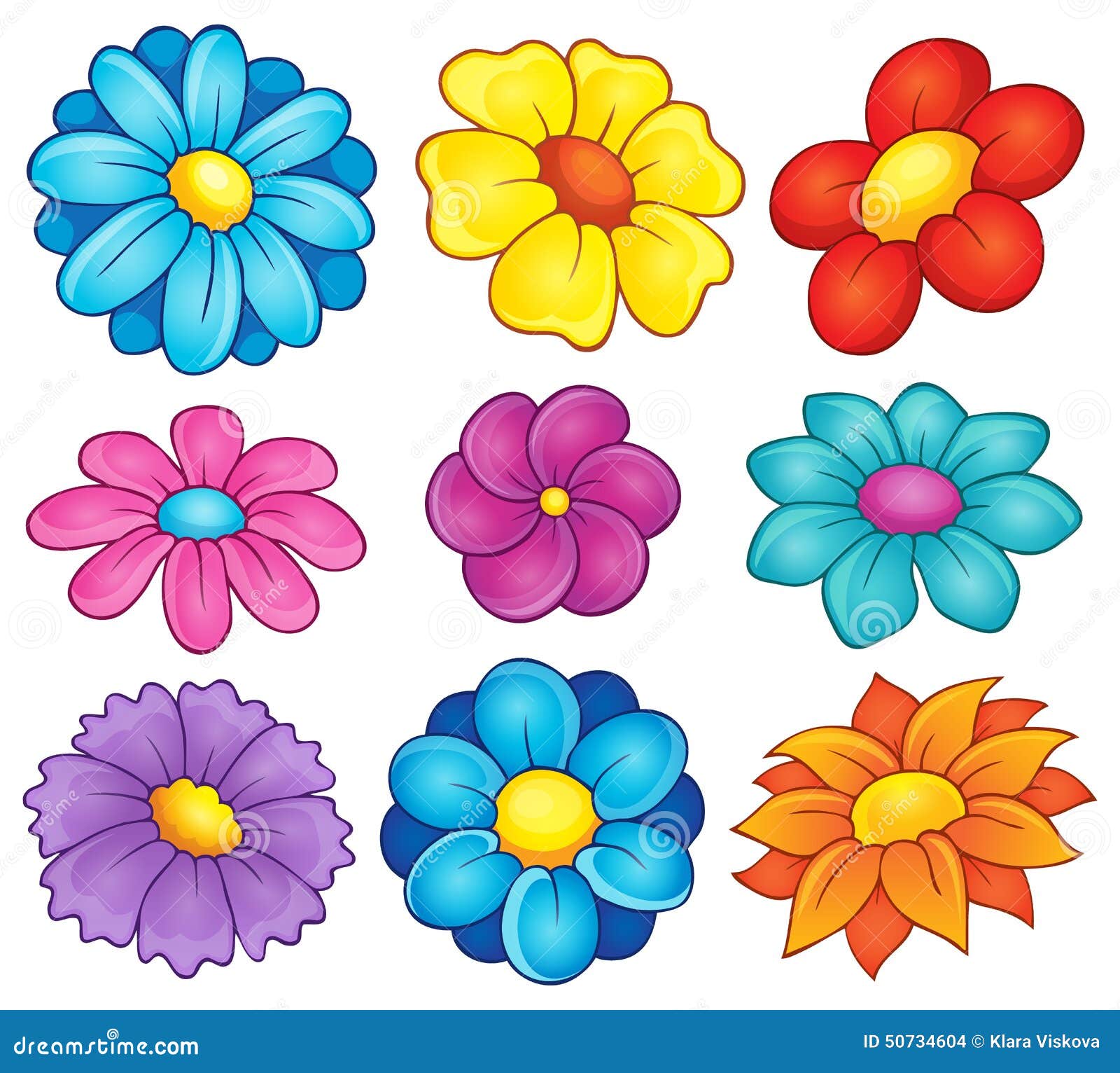Flower theme collection 6 stock vector. Illustration of beauty - 50734604