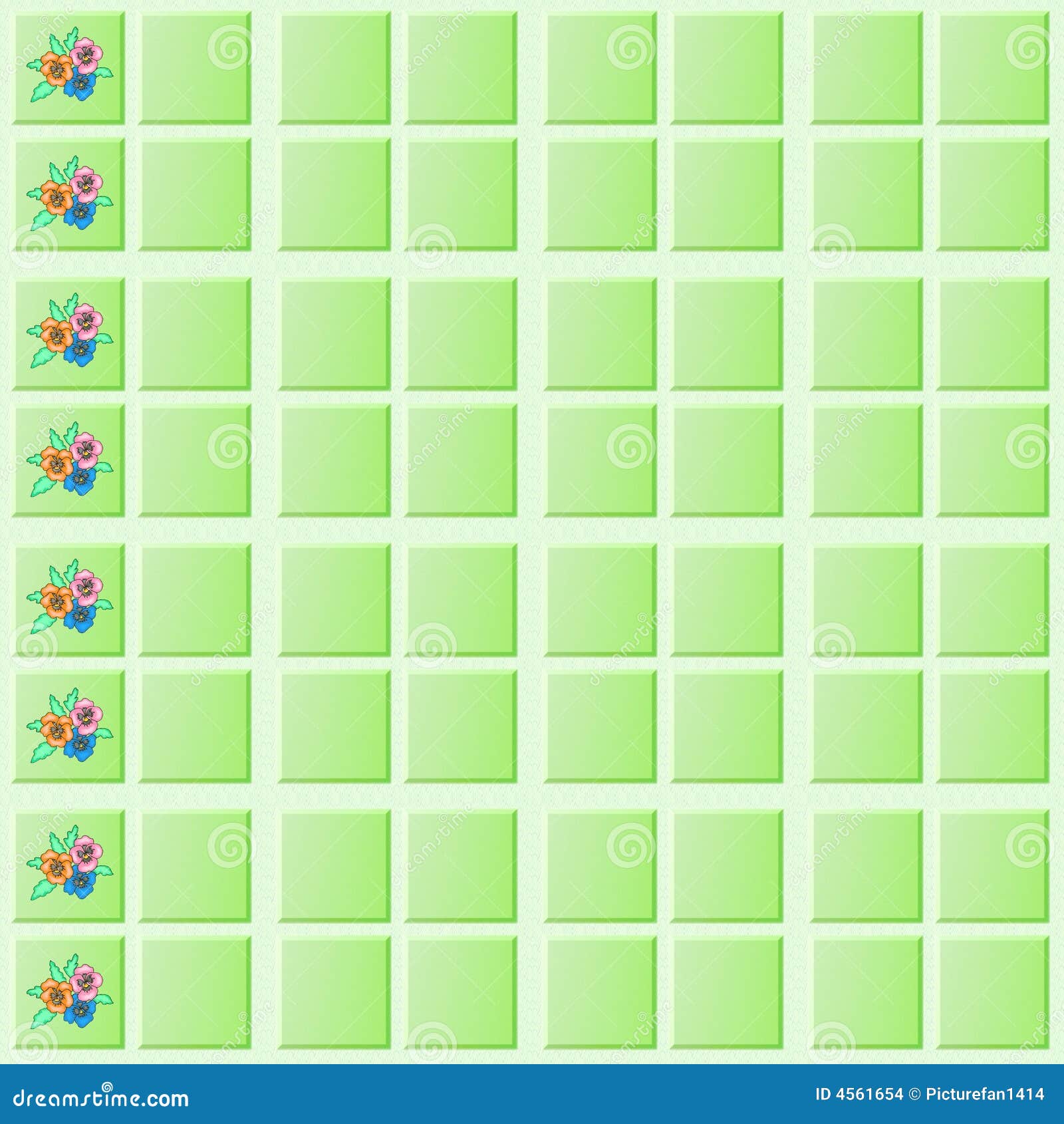 Flower Tiles Wall Border 2 stock illustration. Illustration of ...