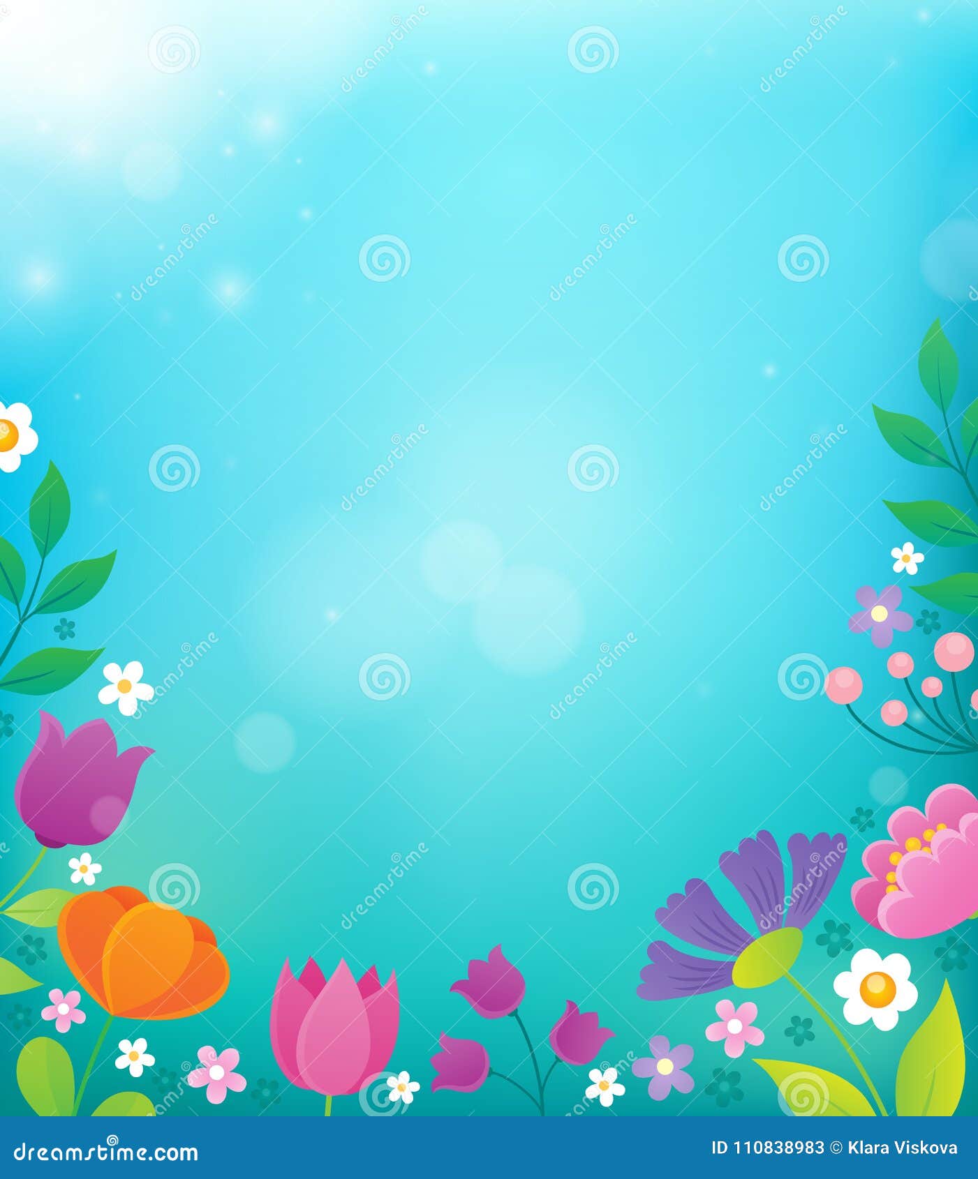 Flower topic background 2 stock vector. Illustration of leaves - 110838983