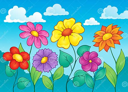 Flower topic image 4 stock vector. Illustration of leaves - 50742989