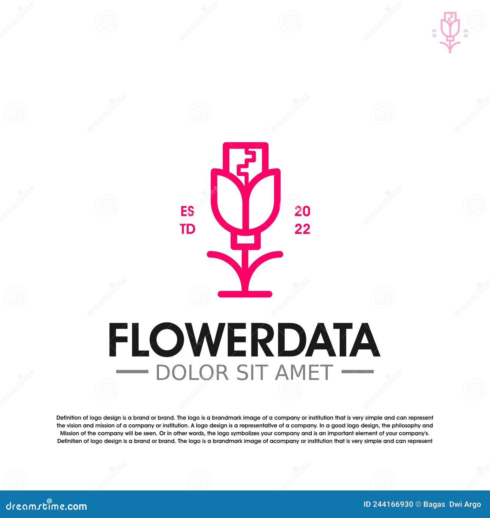 Flower Transfer Data Logo Vector Design Template Illustration Stock ...