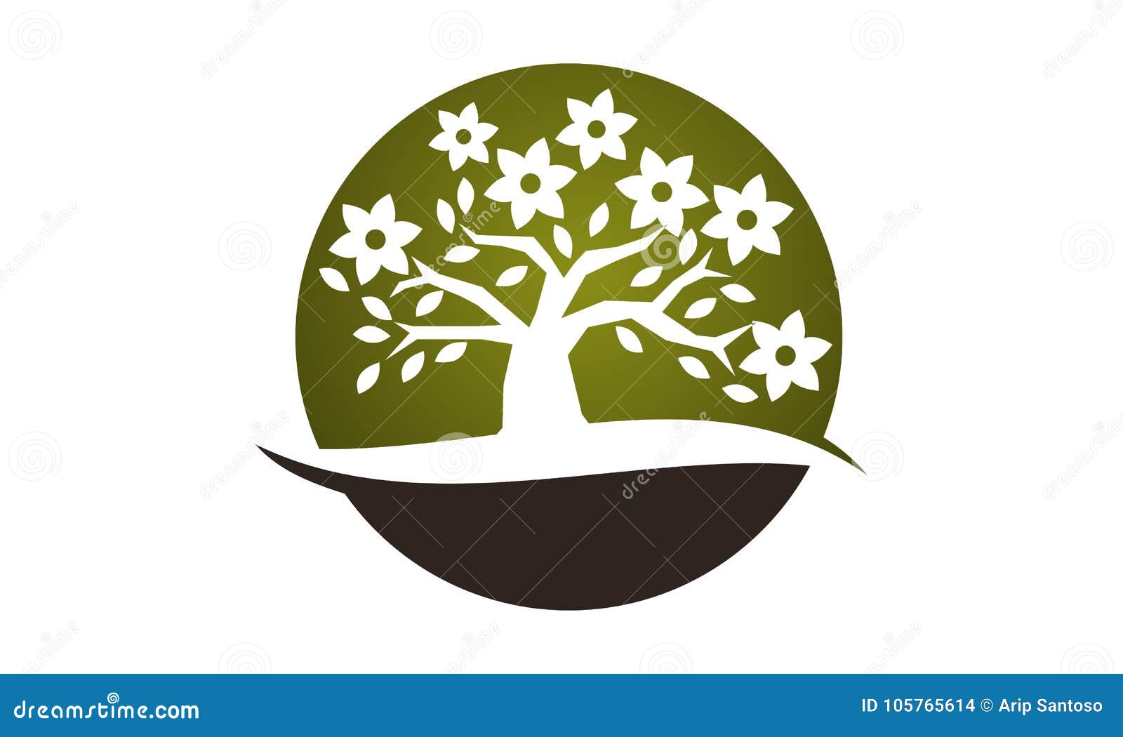 Flower and Tree Logo Design Template Stock Vector - Illustration of ...