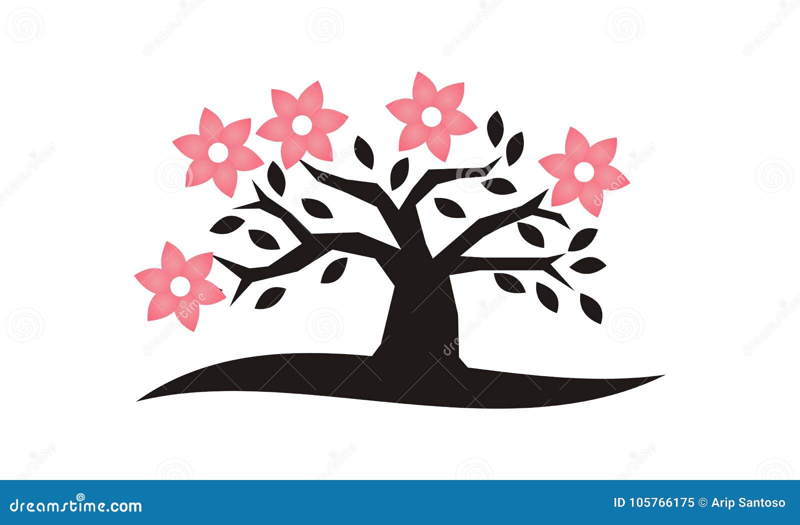 Flower and Tree Logo Design Template Stock Vector - Illustration of ...