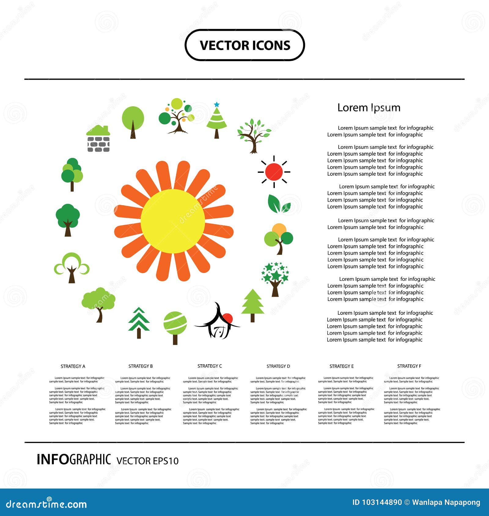 Flower and tree symbol set stock vector. Illustration of graphic ...