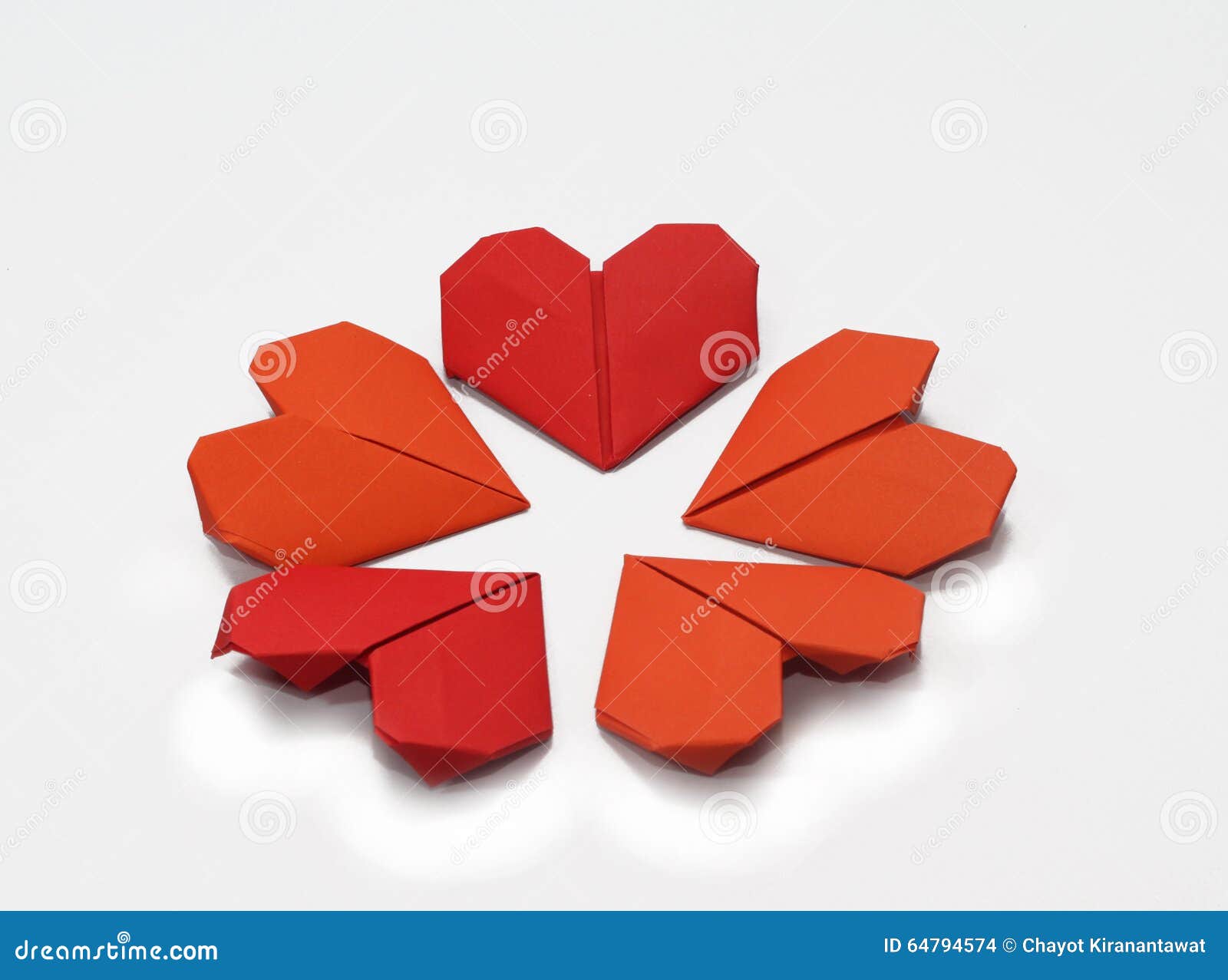 Flower of Valentine S Heart Shaped Folded Papers Stock Photo - Image of ...