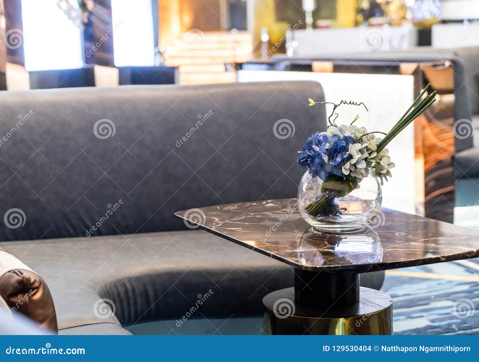 Flower in Vase Decoration in Lounge Stock Photo - Image of flowers ...